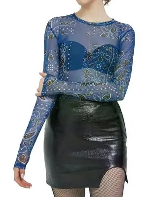 Hugo Paisley Long-sleeved Top - Blue
