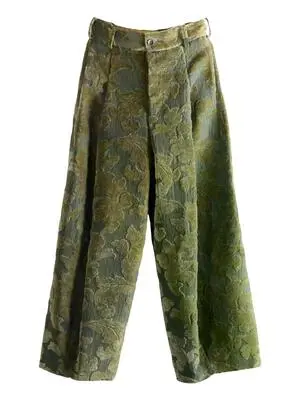 UMA WANG Jacquard Palazzo Trousers - Green