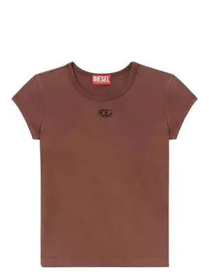 DIESEL® Logo-embroidered T-shirt - Brown