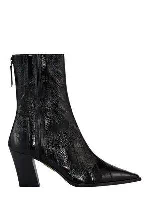 AQUAZZURA 70mm Francoise Pointed-toe Ankle Boots - Black