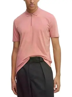 Hugo Zip-neck Polo Shirt - Pink