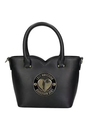 Moschino Heart-plaque Tote Bag - Black