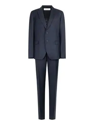 FERRAGAMO Plain Suit In Wool - Blue