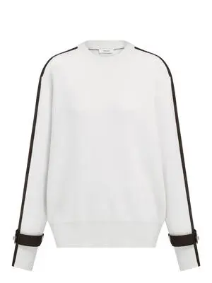 FERRAGAMO Crewneck Virgin Wool Sweater - White