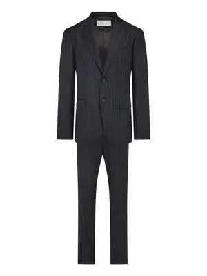 FERRAGAMO Wool Pinstripe Suit - Black