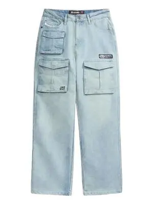 ECKO UNLTD. Ecko Unltd. Triple Cargo Wide Denim Pants Light Indigo Wash