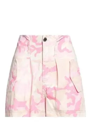 Pinko Camouflage-print Gabardine Shorts - Beige