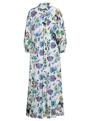 8PM Floral-print Maxi Shirtdress - White