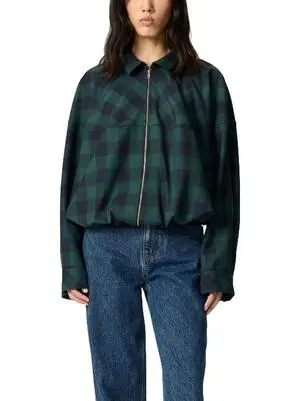 NOCTURNE Checked Zip-front Jacket - Multi-colored
