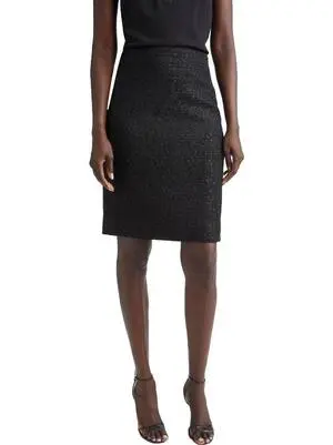 ST. JOHN Compact Tape Tweed Skirt