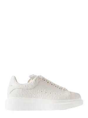 Alexander McQueen Textured-leather Exaggerated-sole Sneakers - Off-white