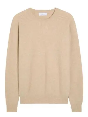 LARDINI Ribbed Wool And Cashmere-blend Jumper - Beige