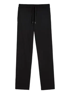 Canali Pipe-trimmed Straight-leg Wool Track Pants - Black