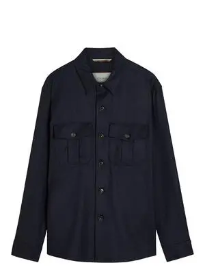 Canali Wool Overshirt - Navy