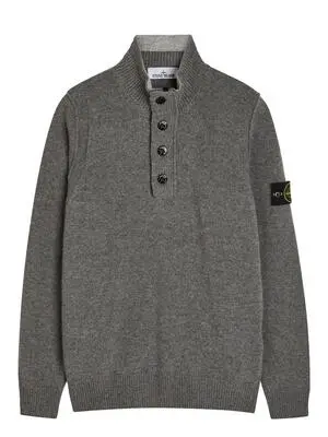 Stone Island Wool-blend Polo Jumper - Grey