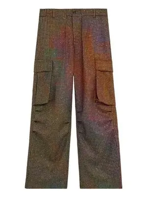 A PAPER KID Houndstooth Cargo Pants - Brown