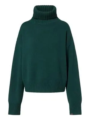 EXTREME CASHMERE X Crop Xtra Cashmere Turtleneck Sweater - Green