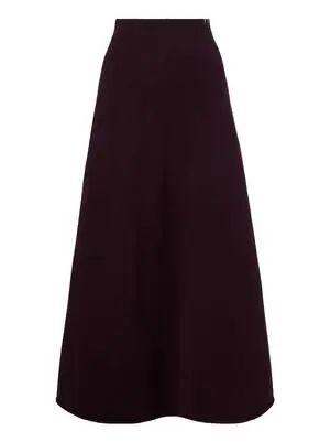 EXTREME CASHMERE X N°388 Ease Cashmere-blend Maxi Skirt - Burgundy