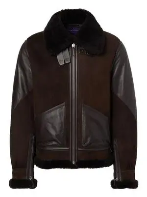 Ralph Lauren Purple Label Leather And Suede Jacket - Brown