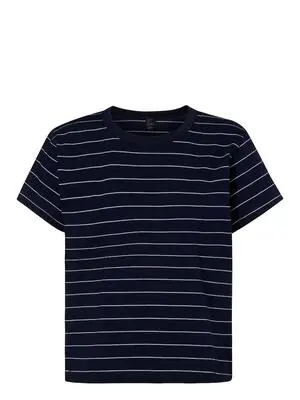 LESET Margo Striped Cotton Jersey T-shirt - Blue