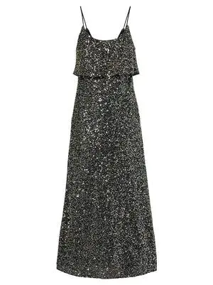 Rabanne Embellished Crêpe Slip Dress - Black