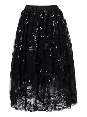 Simone Rocha Sequined Midi Skirt - Black