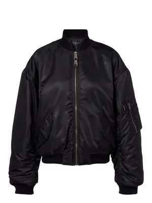 Balenciaga Standard Technical Satin Bomber Jacket Black