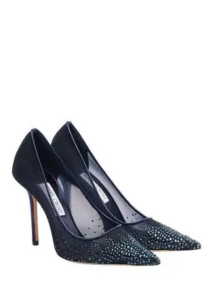 JIMMY CHOO Love 100 Crystal-embellished Pumps - Blue