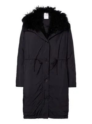 YVES SALOMON Hooded Shearling-trimmed Down Coat - Black
