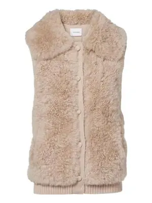YVES SALOMON Shearling Vest - Beige