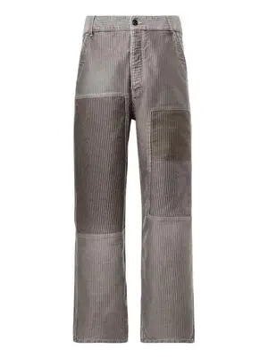 Visvim Pastoral Striped Wide-leg Pants - Grey