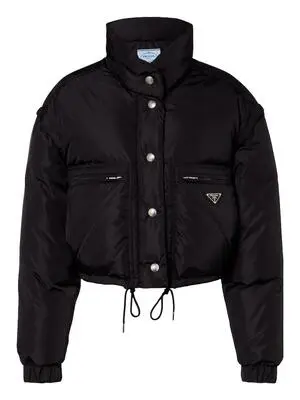Prada Re-nylon Cropped Down Jacket - Black
