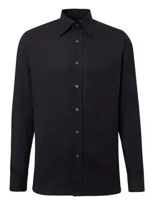Thom Sweeney Cotton Flannel Shirt - Black