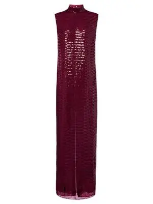 TALLER MARMO Miami Sequined Gown - Burgundy