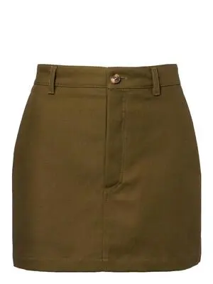 Wardrobe.NYC High-rise Cotton Miniskirt - Green