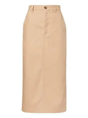 WARDROBE.NYC High-Rise Cotton Midi Skirt