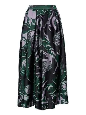 Dries Van Noten Printed Midi Skirt - Green