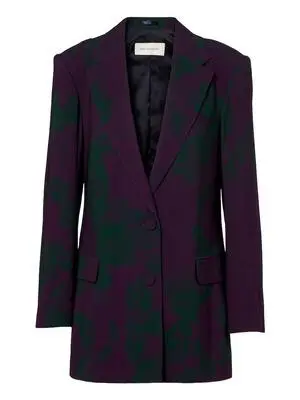 Dries Van Noten Printed Viscose Blazer - Burgundy