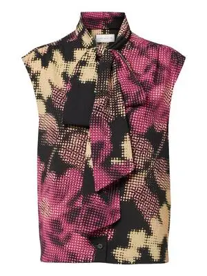 Dries Van Noten Printed Tie-neck Top - Multicoloured