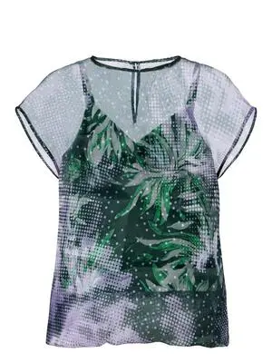 Dries Van Noten Printed Silk Organza Top - Multicoloured