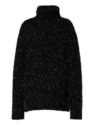 Dries Van Noten Wool-blend Turtleneck Sweater - Black