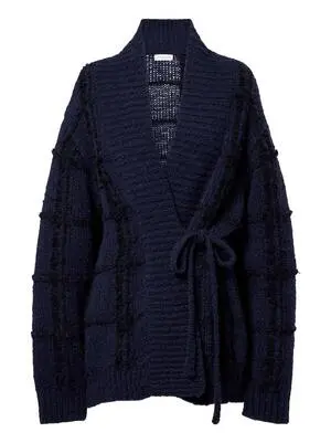 Dries Van Noten Checked Wool Cardigan - Blue