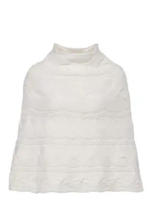 LISA YANG Evanna Cable-knit Cashmere Cape - White