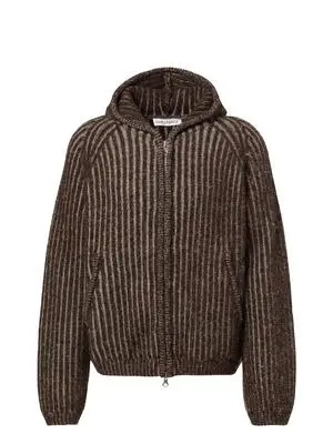 Our Legacy Level Ribbed-knit Wool Zip-up Hoodie - Brown