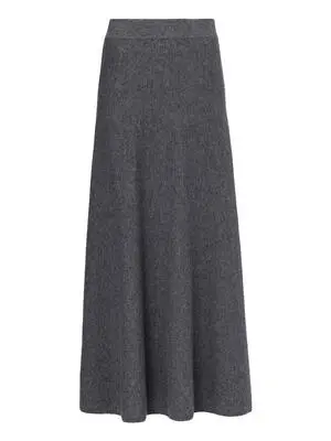 LISA YANG Torie Knitted Cashmere Maxi Skirt - Grey