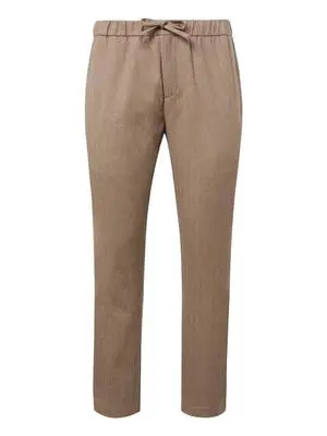 Frescobol Carioca Frescobol Carioca Oscar Herringbone Cotton-Blend Straight Pants Brown