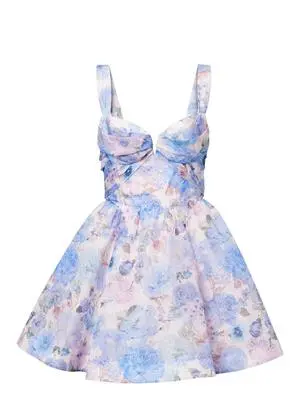 Zimmermann Rebellion Floral Draped Mini Dress - Multicoloured