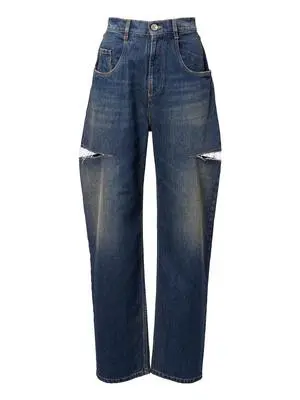 MAISON MARGIELA Distressed Barrel-leg Jeans - Blue