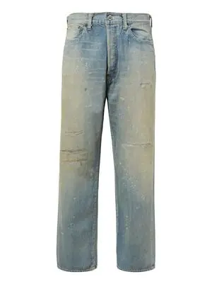 A.PRESSE No. 37 Distressed Straight Jeans - Blue