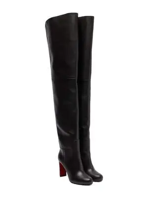 CHRISTIAN LOUBOUTIN Loo 85 Leather Over-the-knee Boots - Black